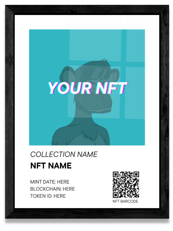 NFT Frame | Print your NFT | Acrylic Glass or White Metal | Big Acrylic
