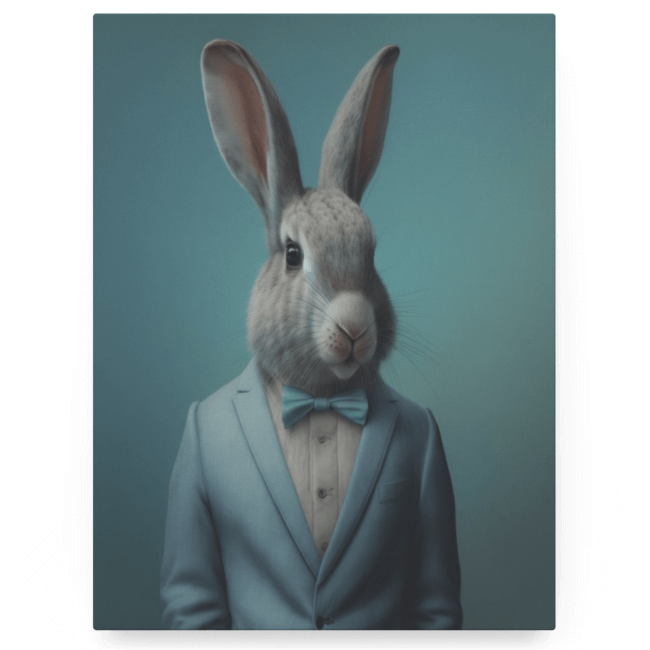 Blue Suit Bunny - Acrylic Prints, Photos Prints on Metal and Canvas