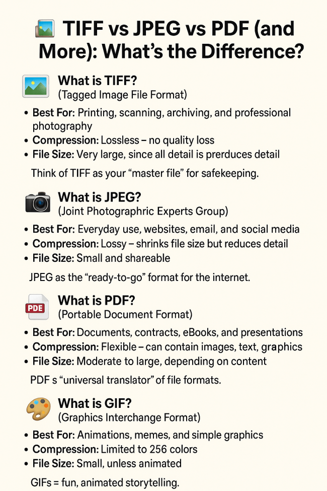 TIFF vs JPEG vs PDF: File Formats Explained | Big Acrylic